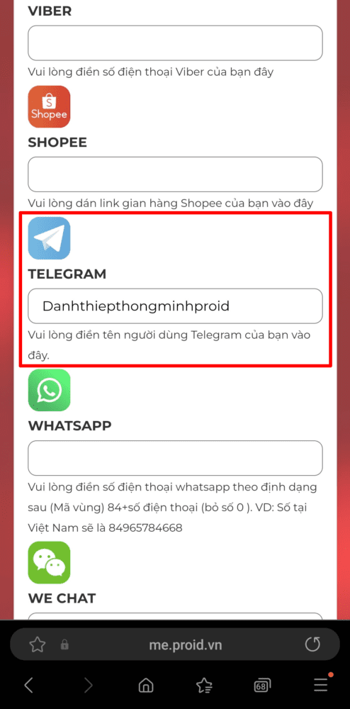 Hướng dẫn cách thêm tài khoản Telegram - Pro ID